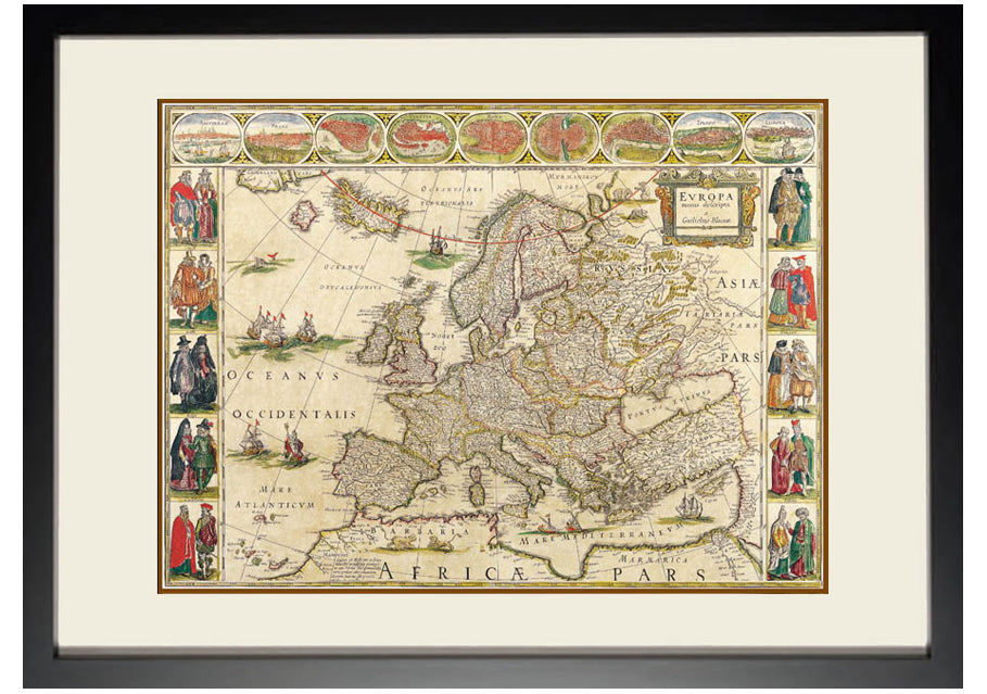 Antique 1645 Map of Europe by Willem Blaeu | I Love Maps