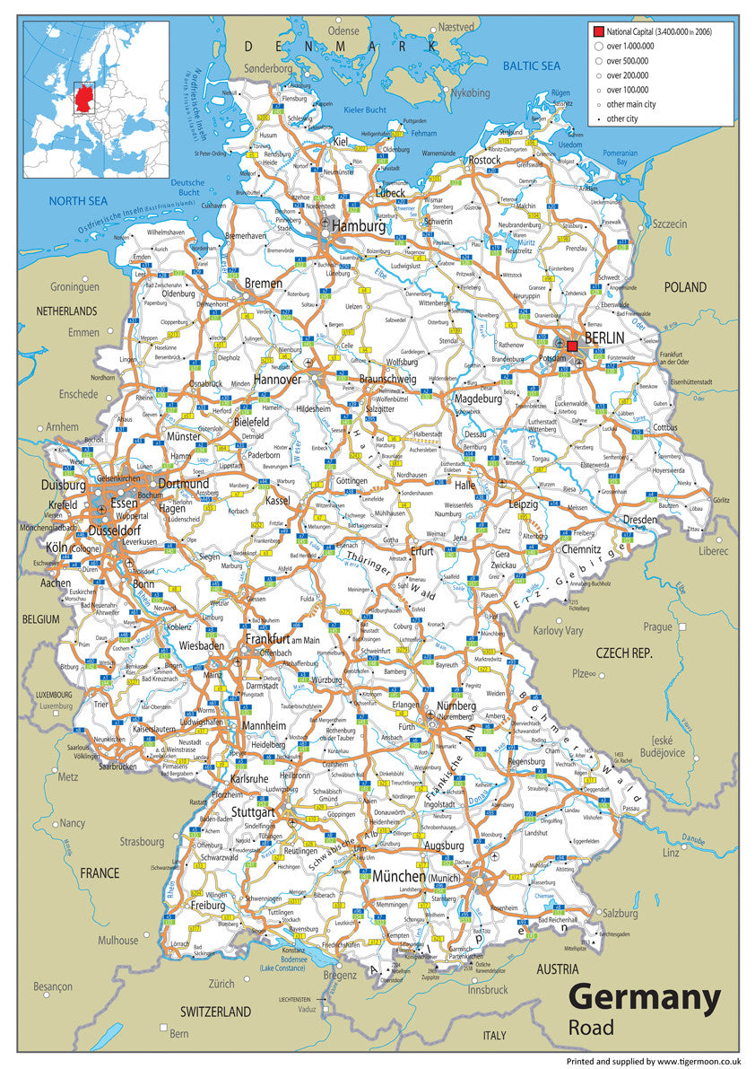 Germany Road Map– I Love Maps