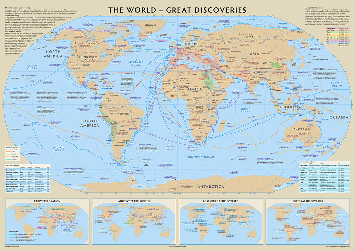 Education Map Set - Set of 3 Maps - Tectonics and Structure, Great Dis ...