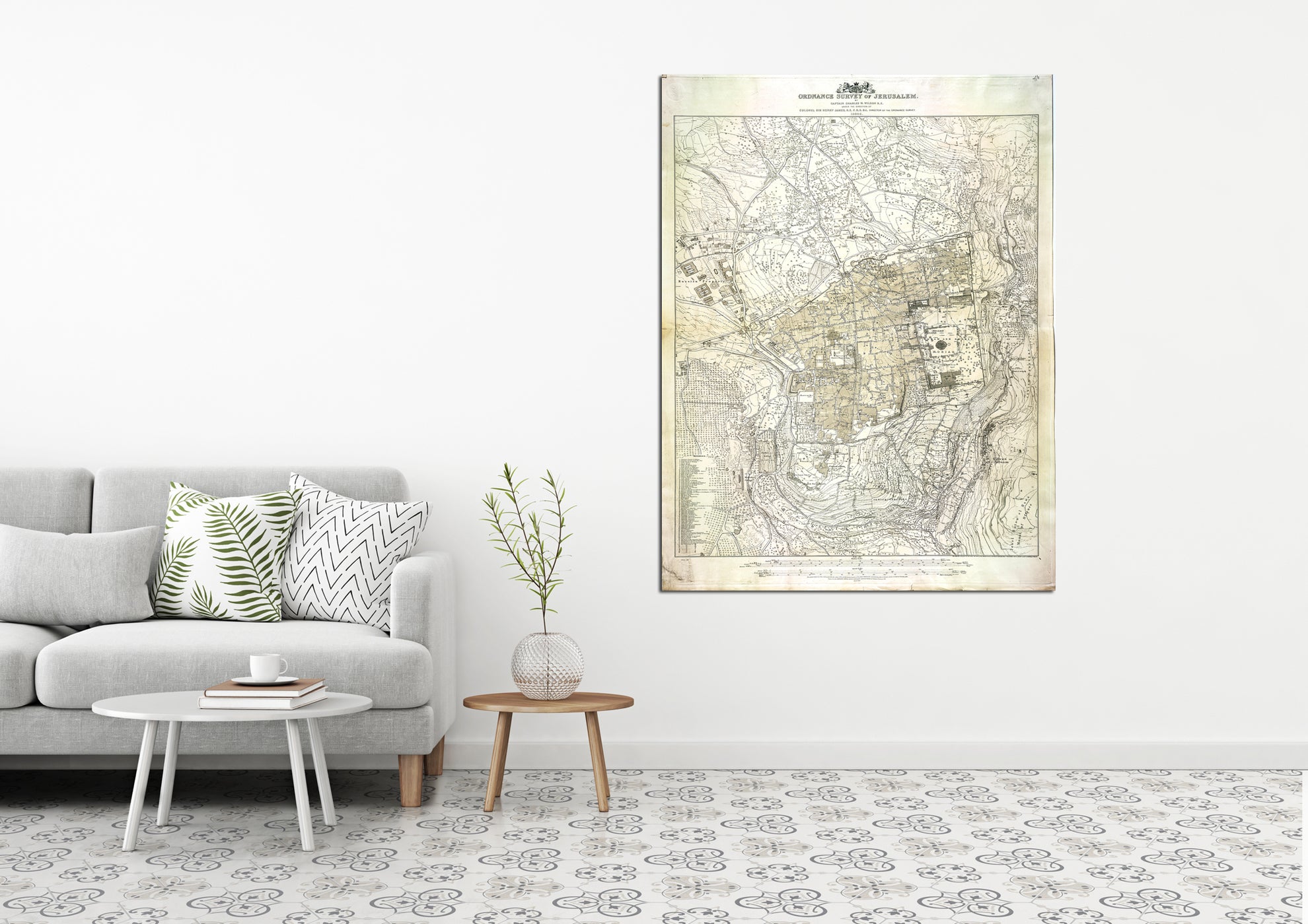 Antique 1864 Wall Map of Jerusalem– I Love Maps