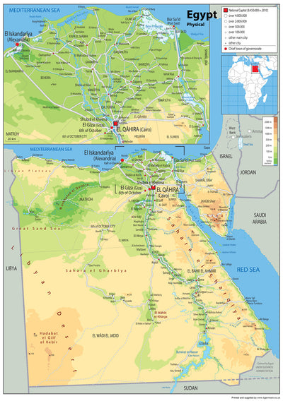 egypt physical feature map