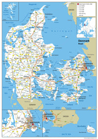 Denmark Road Map– I Love Maps