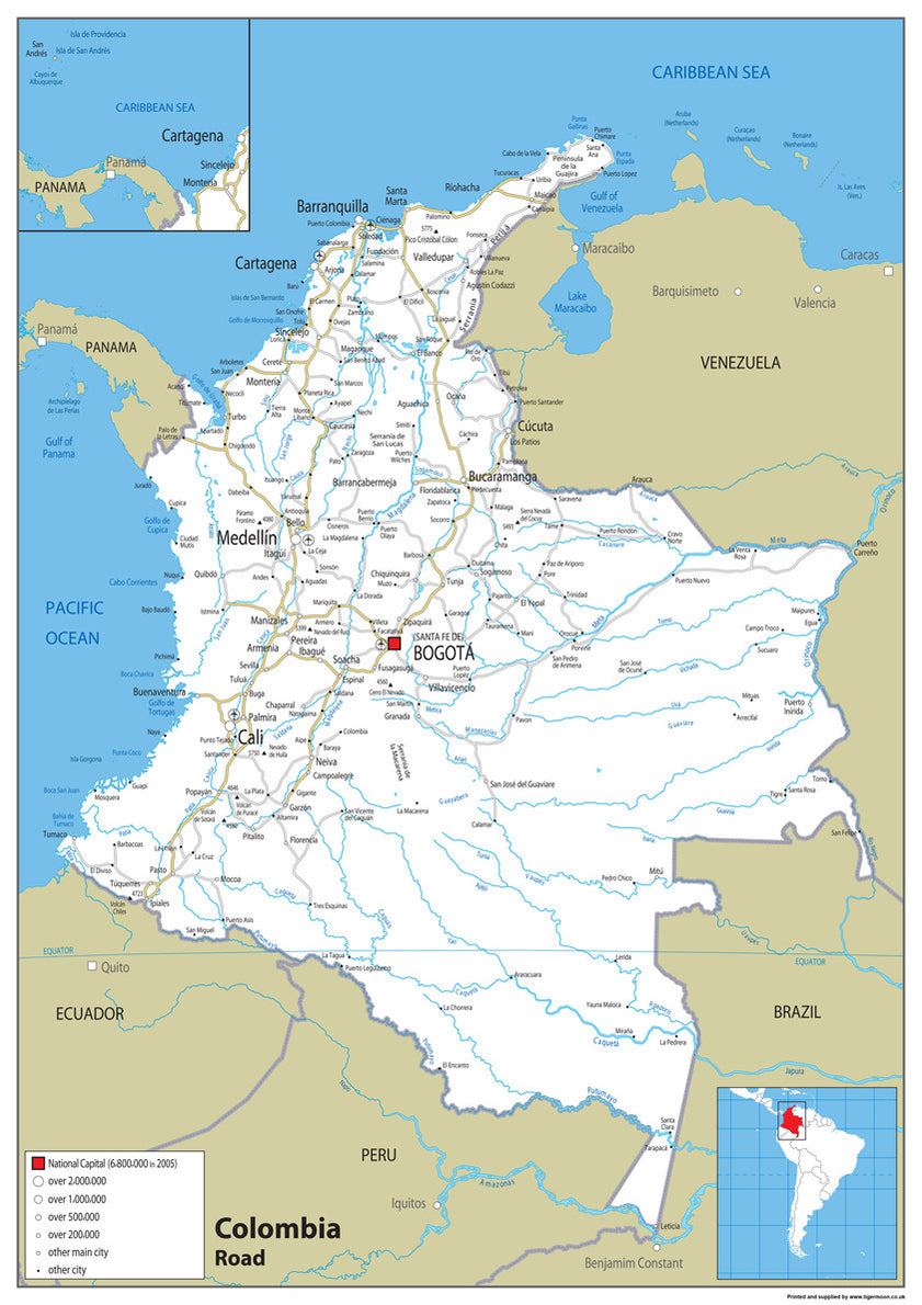 Colombia Road Map– I Love Maps