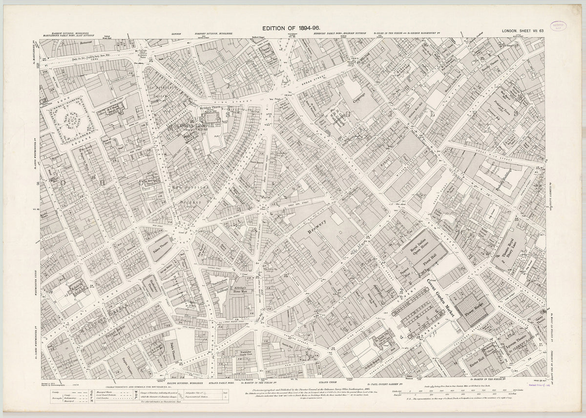 St Giles & Charing Crossroads 1894 Map (100cm x 74cm )– I Love Maps
